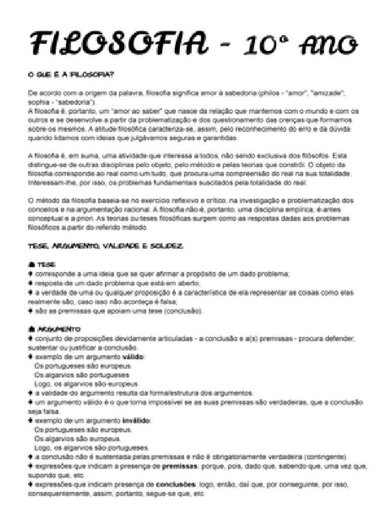 Resumo Filosofia #2 | PDF