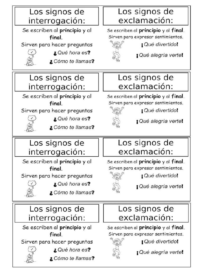 Signos de Exclamación e Interrogación | PDF