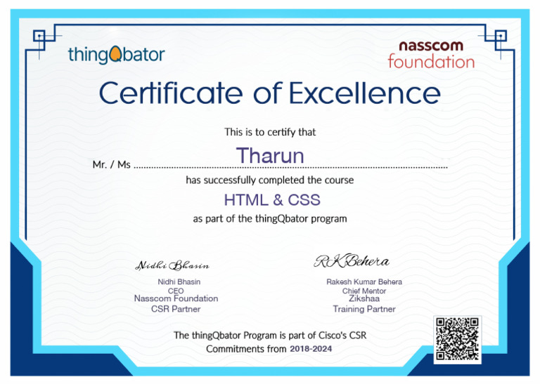 Tharun Course-Excellence | PDF