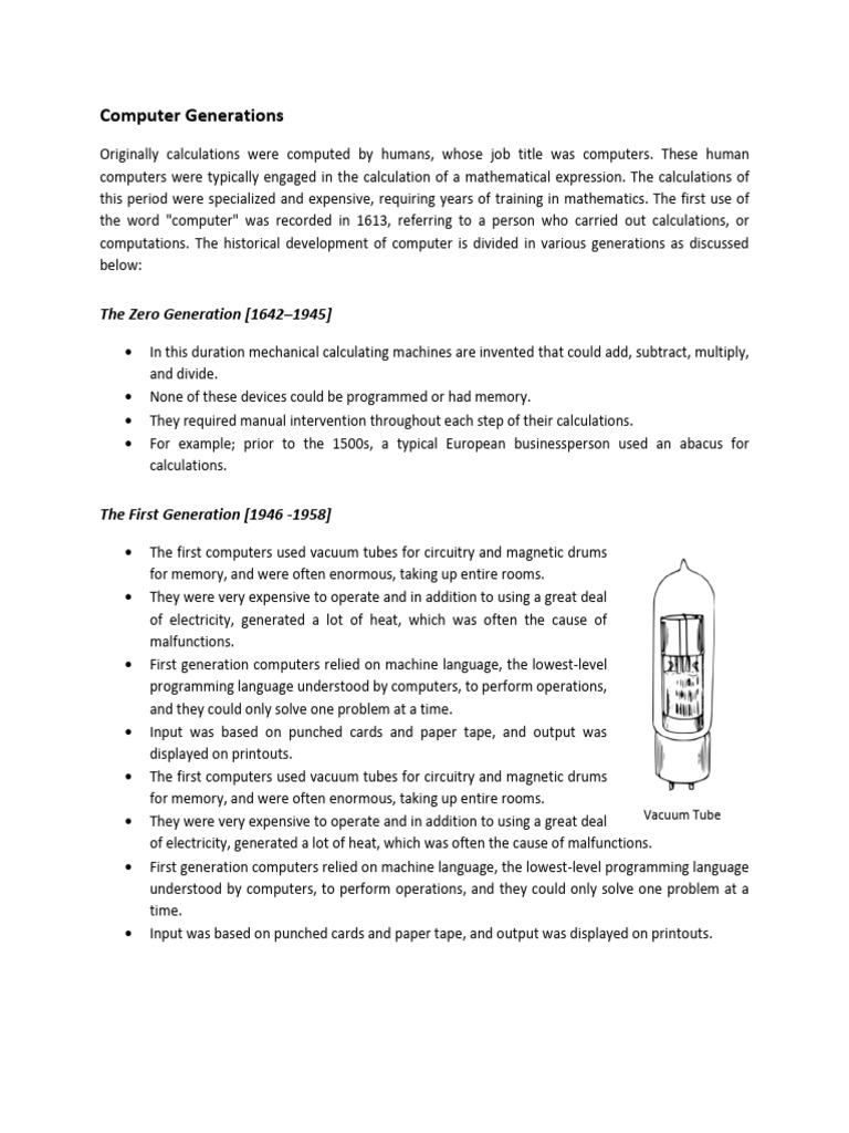 Computer Generations | PDF