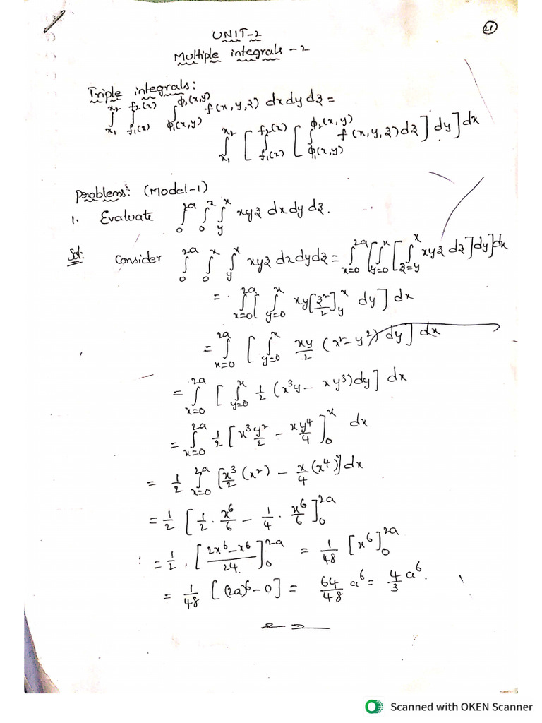 Multiple Integrals - II | PDF