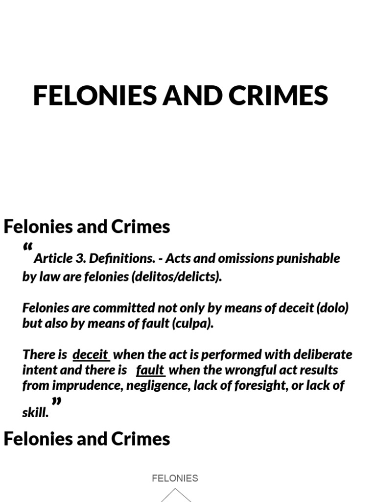 Understanding Felonies and Crimes | PDF | Mens Rea | Criminal Law