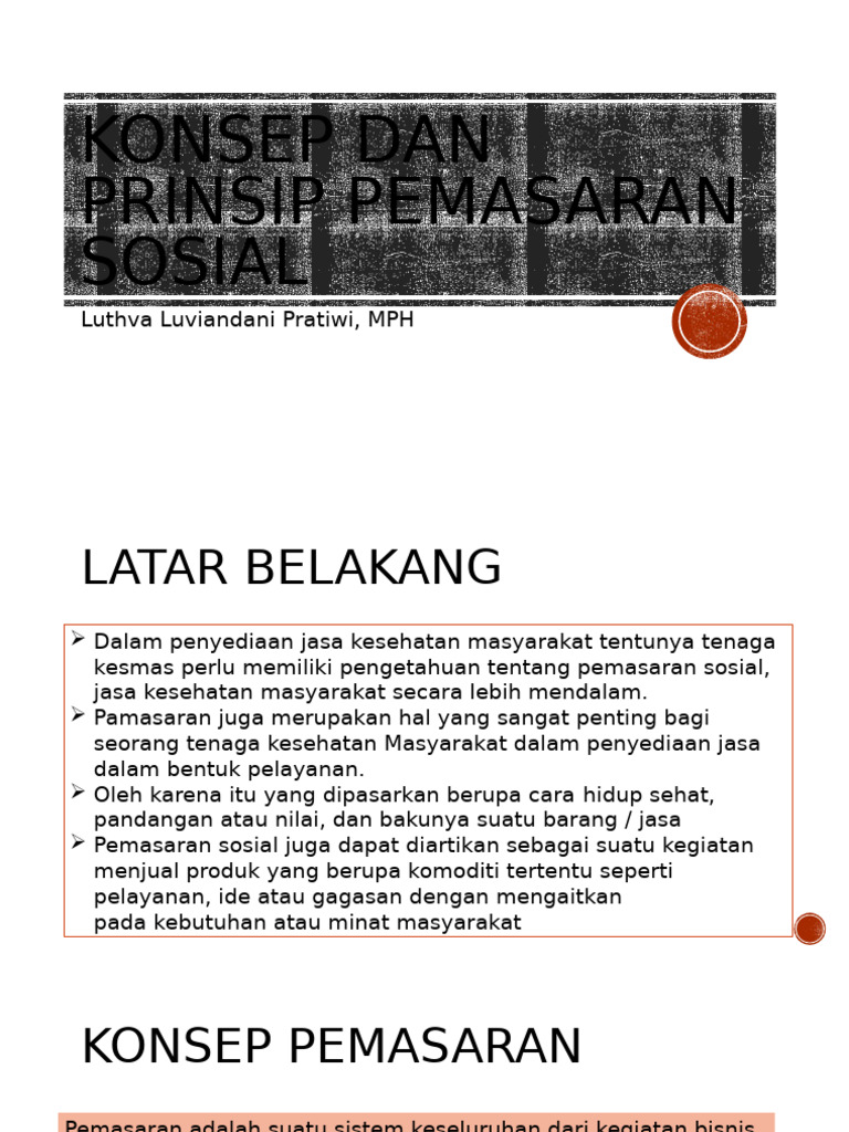 Konsep Dan Prinsip Pemasaran Sosial | PDF