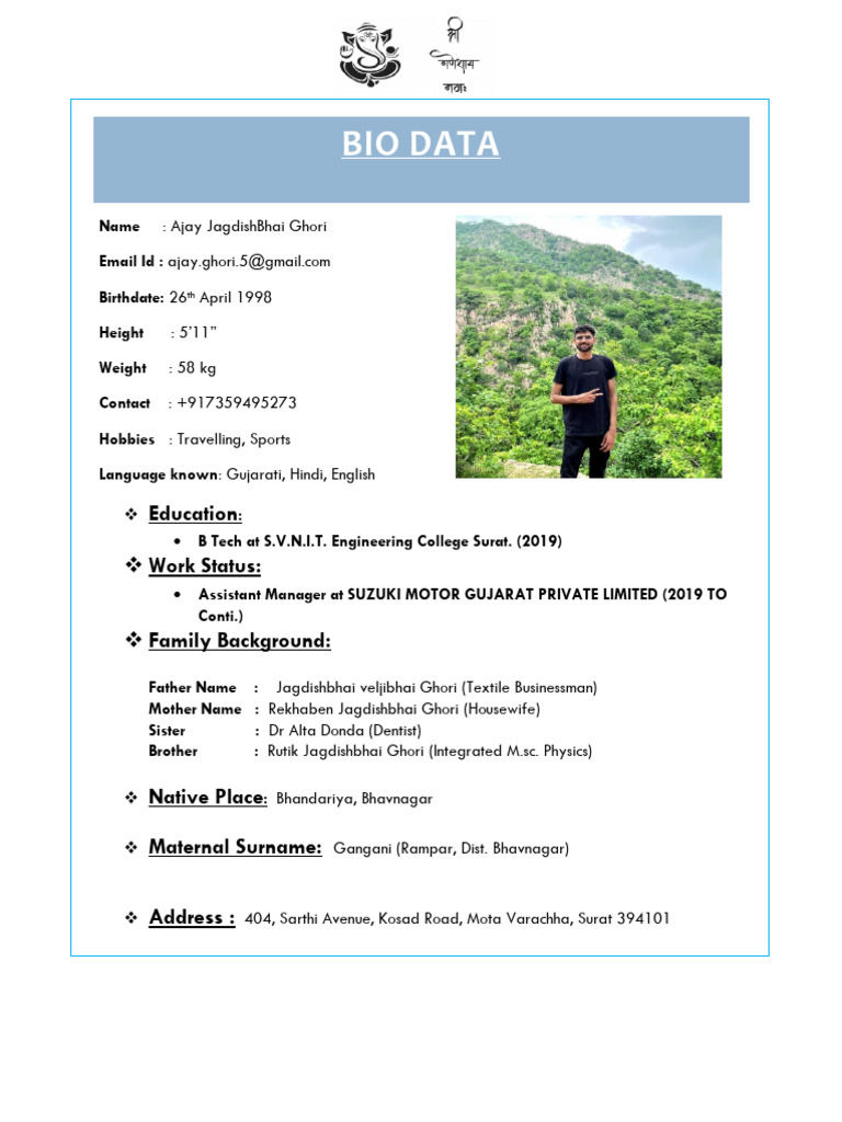 BIO DATA AJAY[1] | PDF