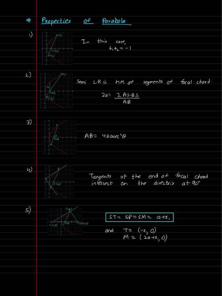 Properties of Parabola | PDF