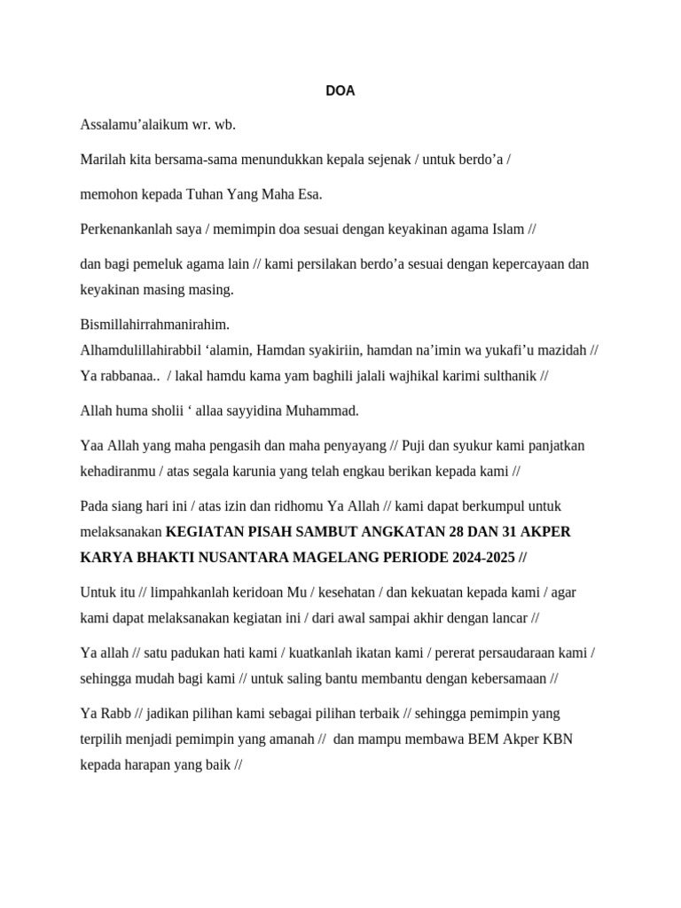 Teks Doa, MC-1 | PDF