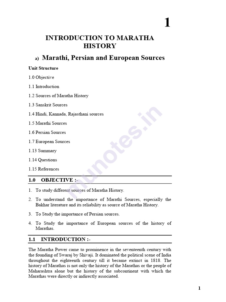 Introduction To Maratha History | PDF