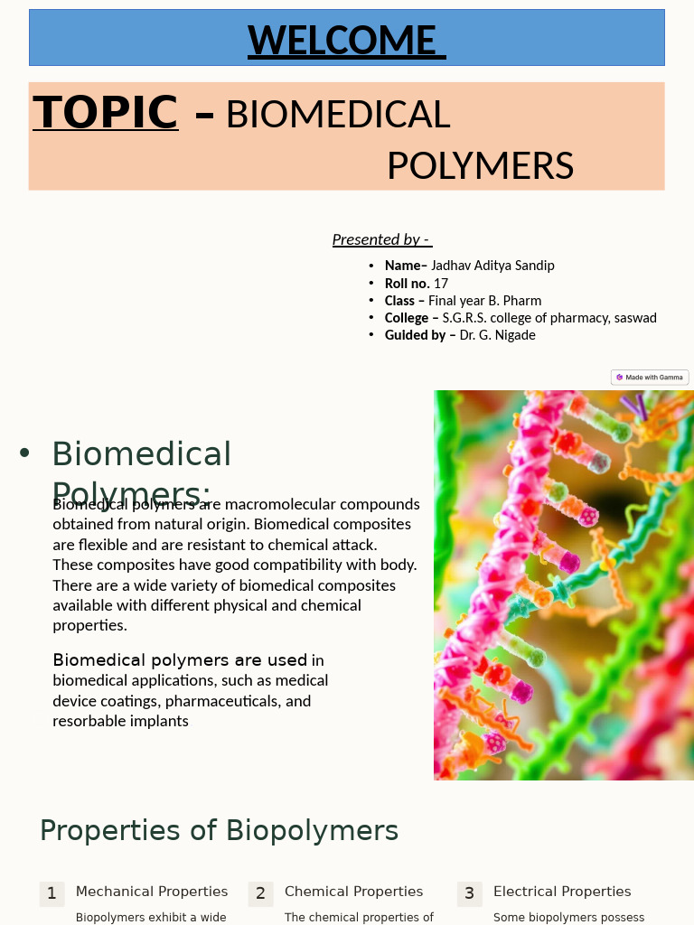 Biomedical Polymers | PDF