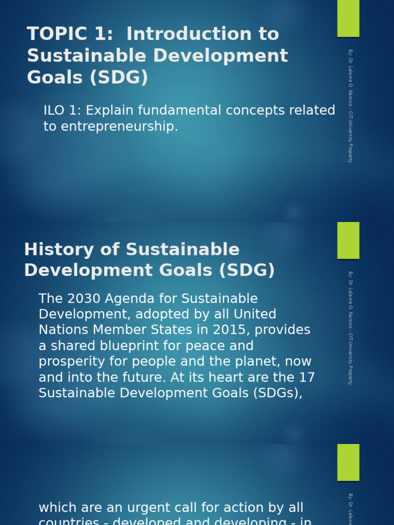 Topic 1 Introduction to Sustainable Development Goals | PDF