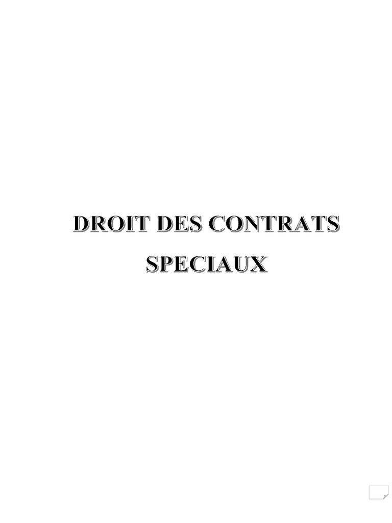 Contrat Speciaux Ameliore | PDF