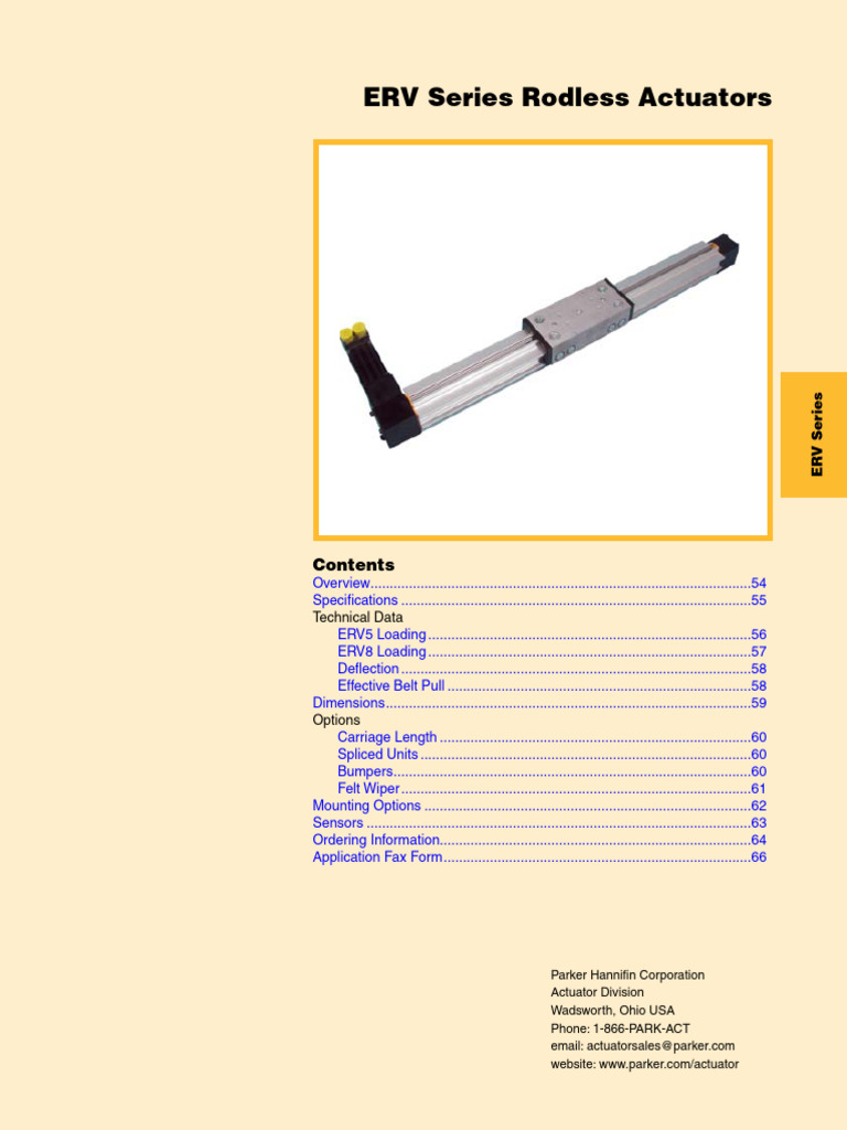 3 - Catalog - ERV Series Rodless Actuators | PDF
