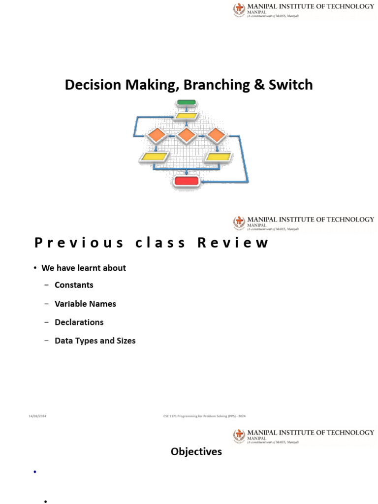 L10-L13-Decision Making, Branching and Looping | PDF