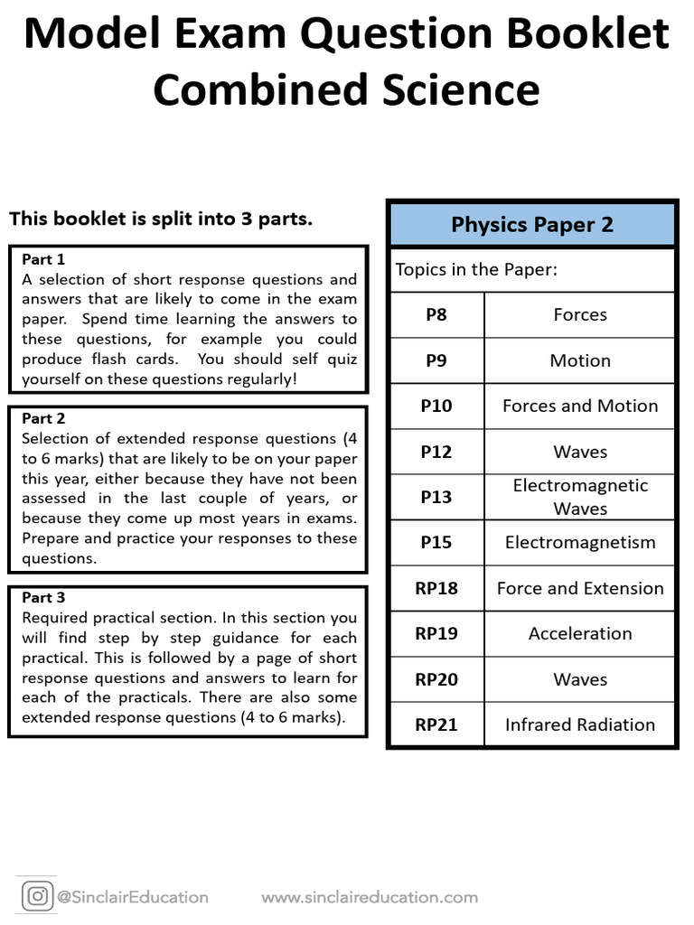 Physics Paper 2 Model Answer Booklet CS | PDF