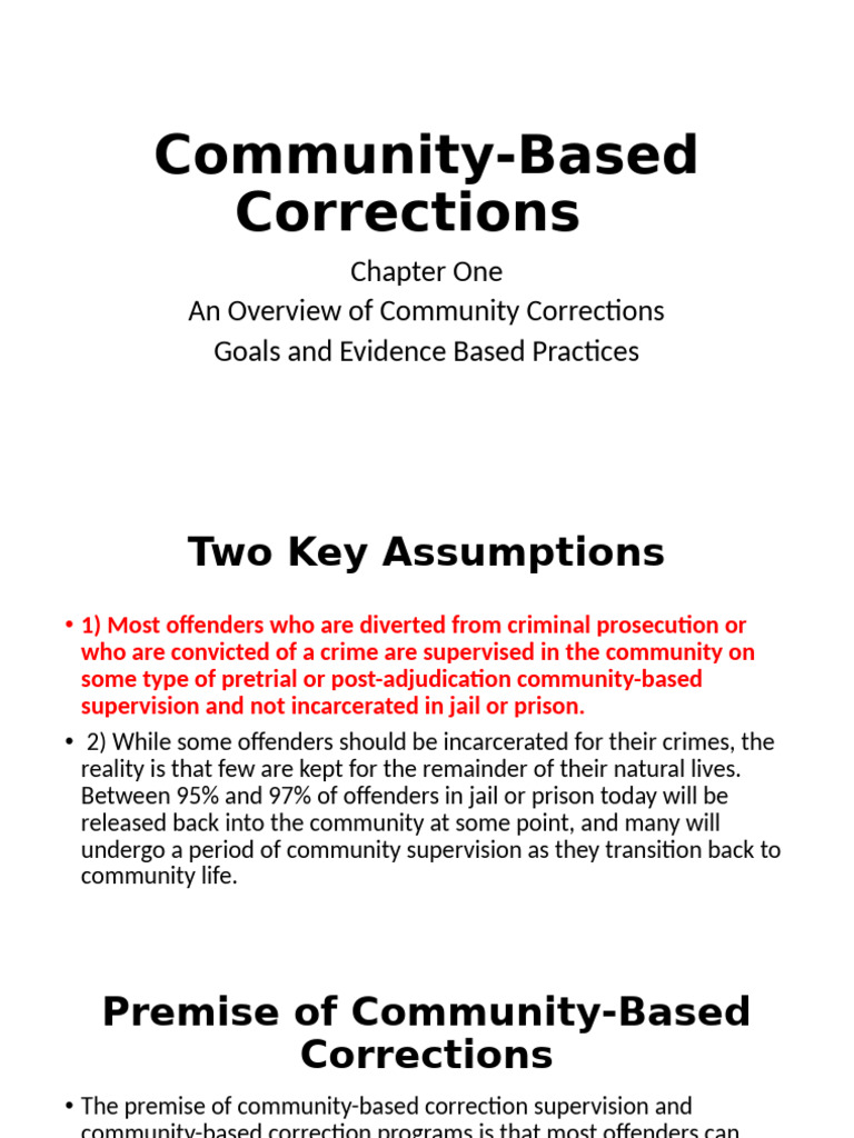 Community-Based Corrections Chapter 1 PowerPoint Presentation Revised | PDF