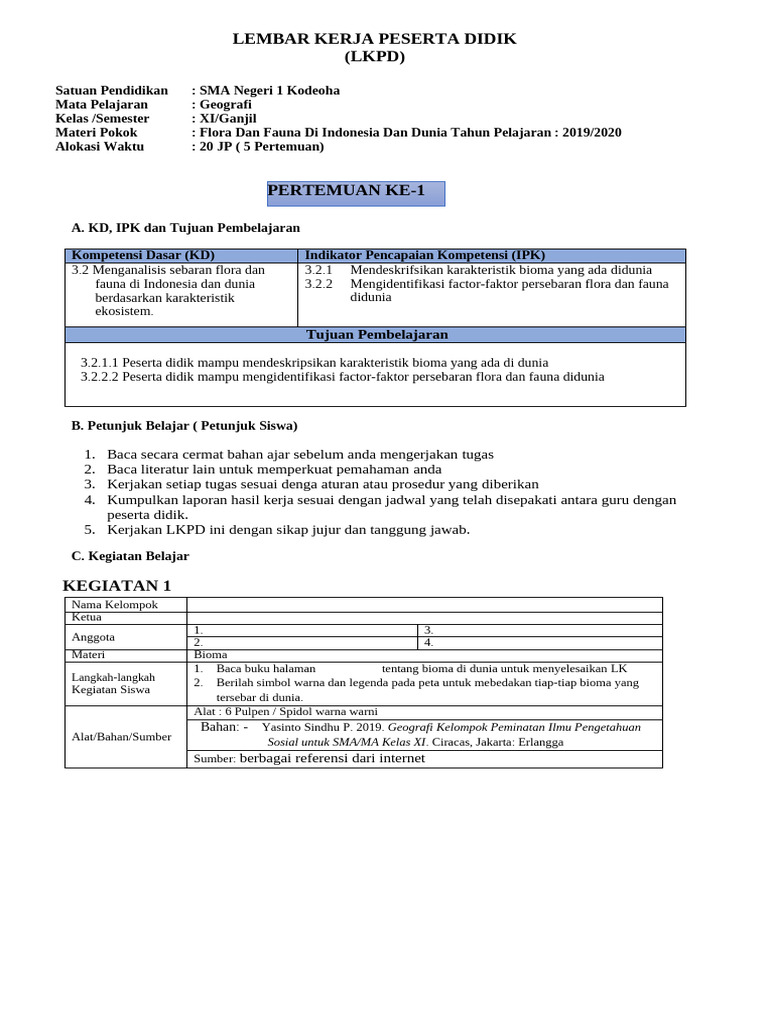 Lkpd 3.2 Flora Dan Fauna | PDF