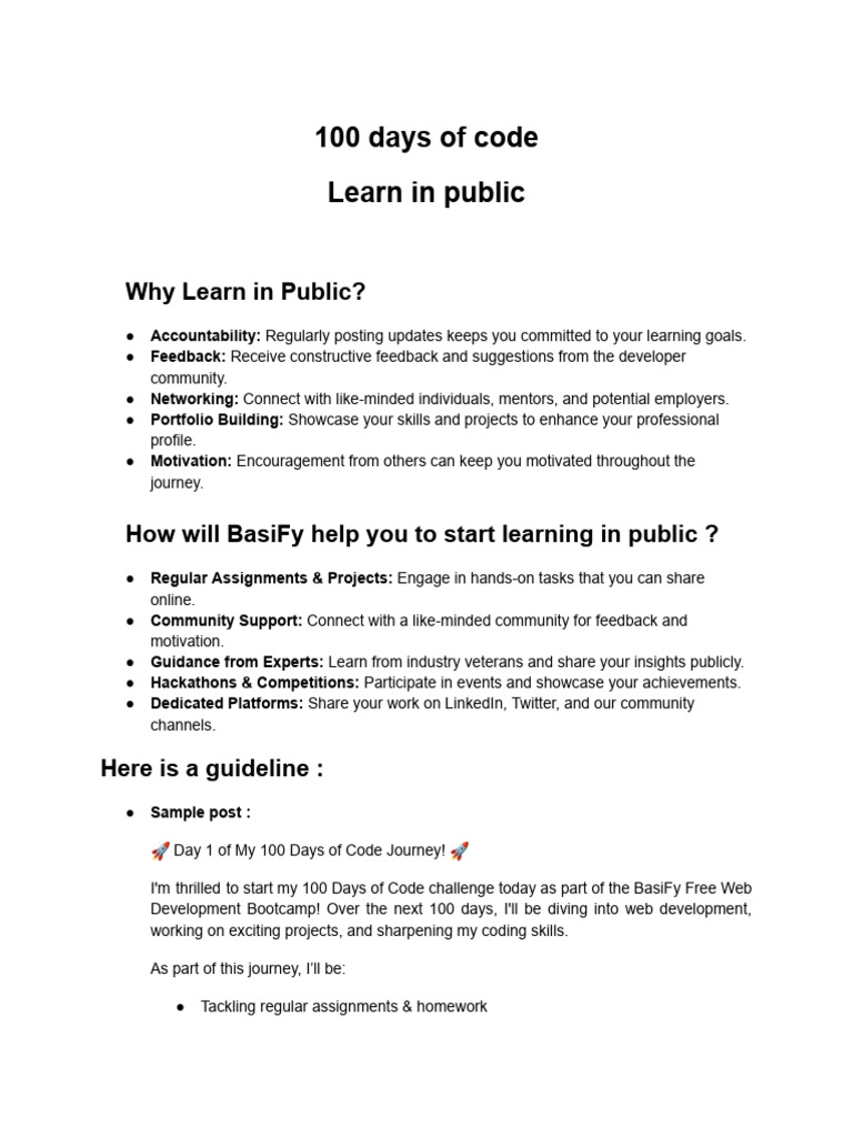 BasiFy - 100 Days of Code | PDF