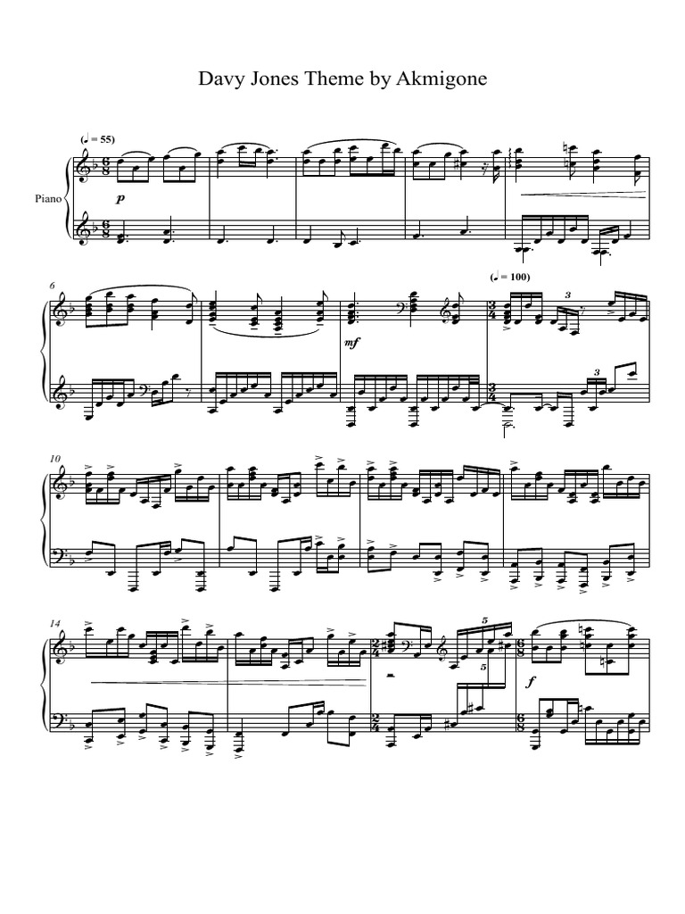 Davy Jones Theme - Full Score Akmigone Ver | PDF