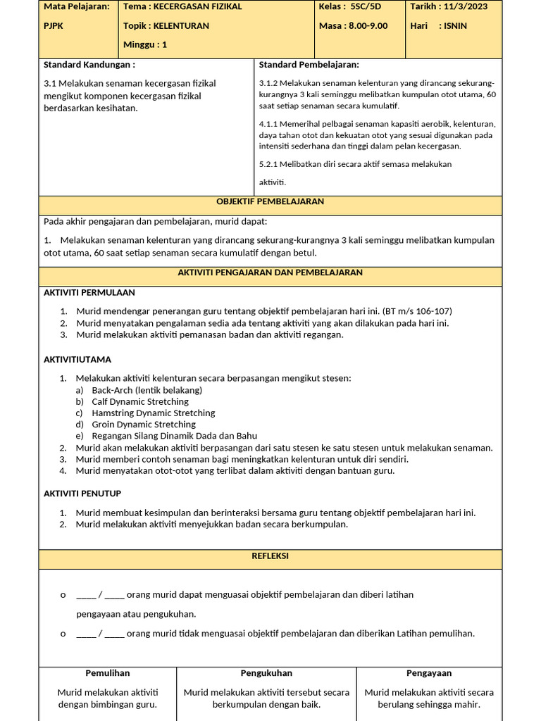 RPH PJPK Ting 5 2024 m1 | PDF