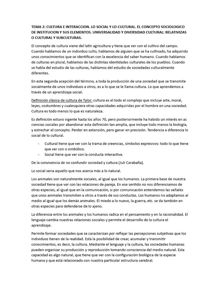 Cultura e Interaccion | PDF