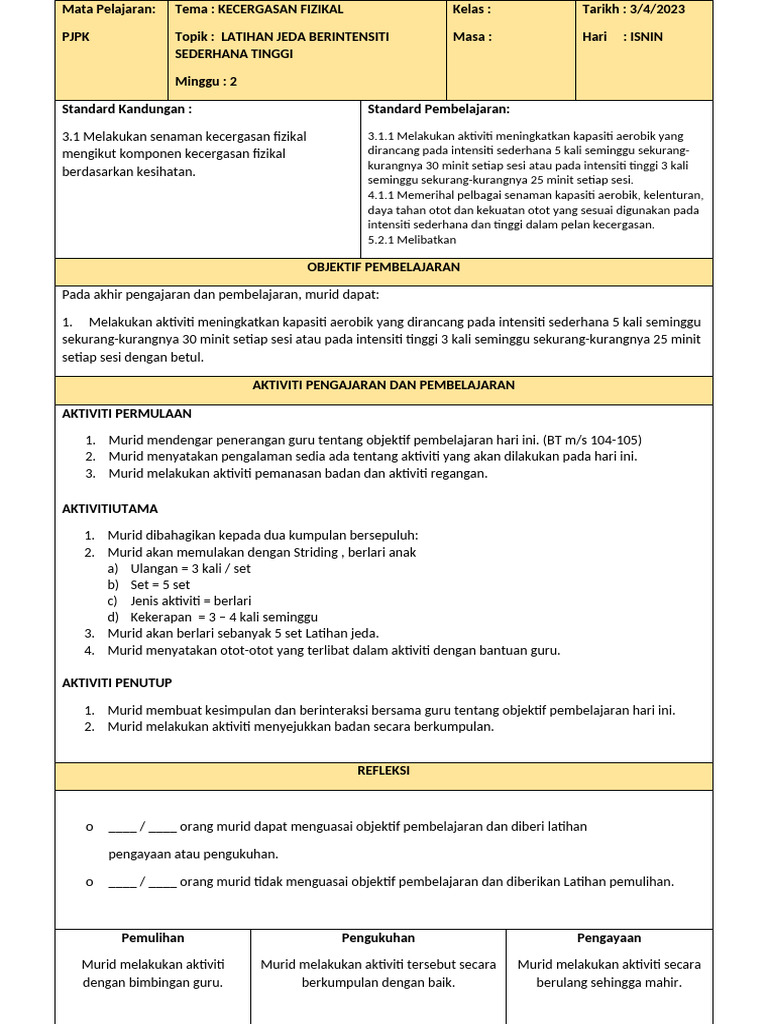 RPH PJPK Ting 5 2024 m2 at Aras | PDF