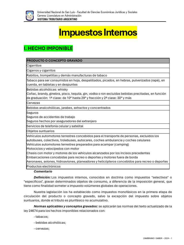 2024 - Impuestos Internos | PDF