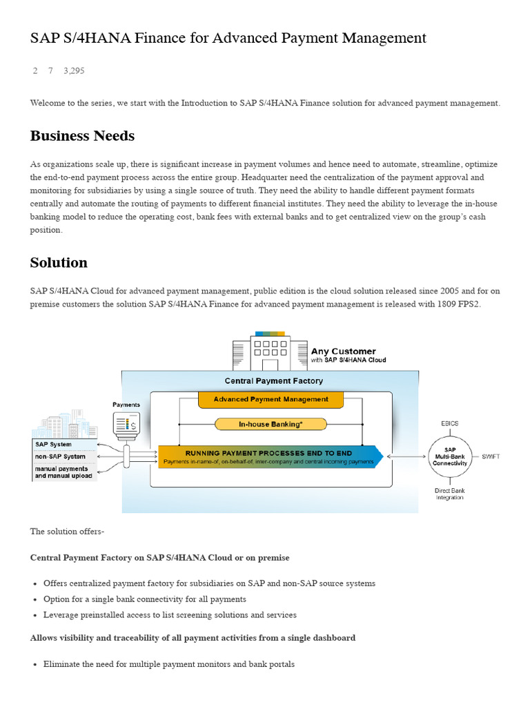 SAP APM and Multi Bank Connectivity 1697129772 | PDF