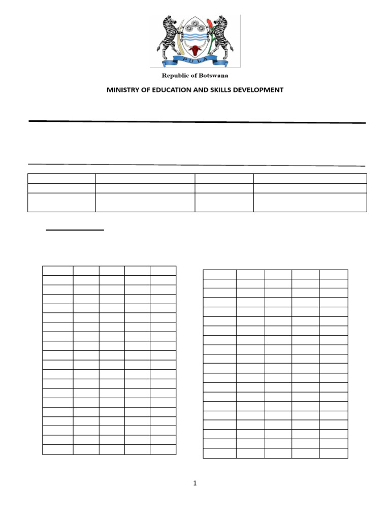 D&T Mock Exam Paper 1 and Marking Key 2022 | PDF