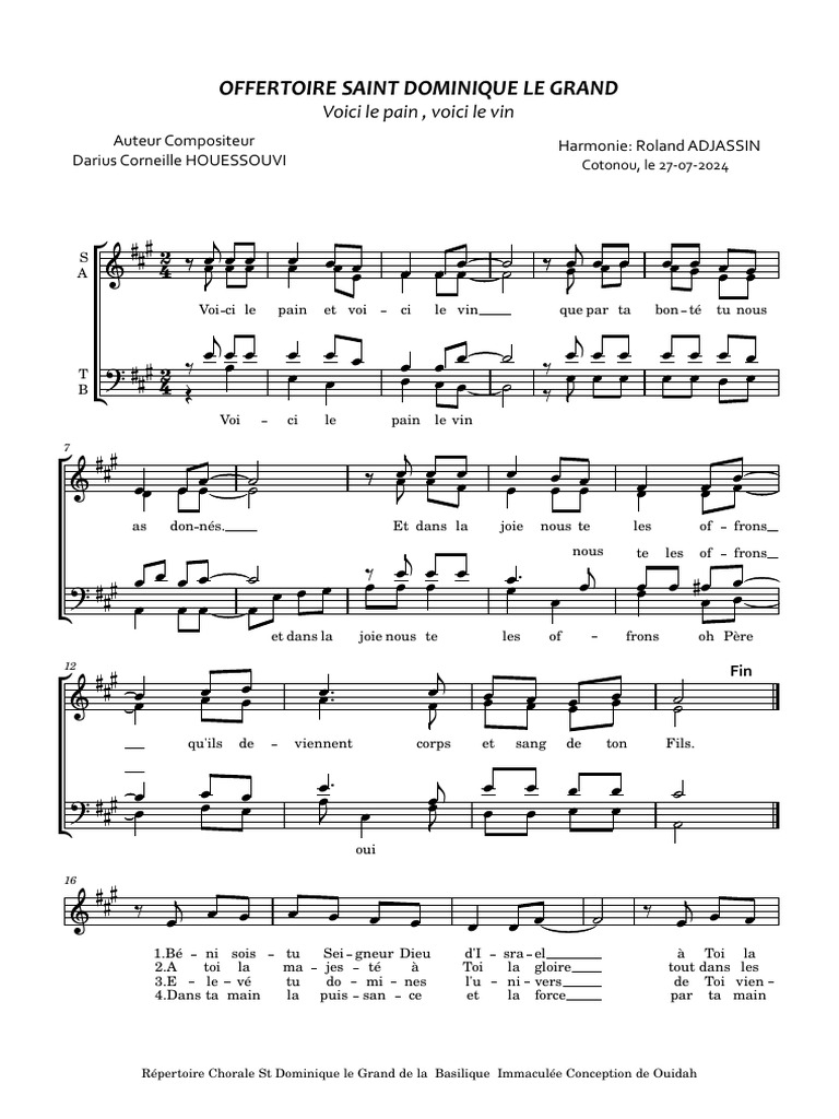 Offertoire Saint Dominique Le Grand | PDF