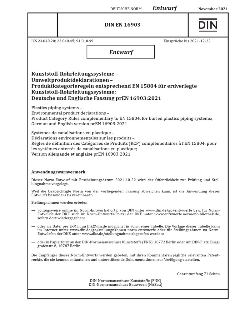 Din en 16903 e 2021-11 | PDF