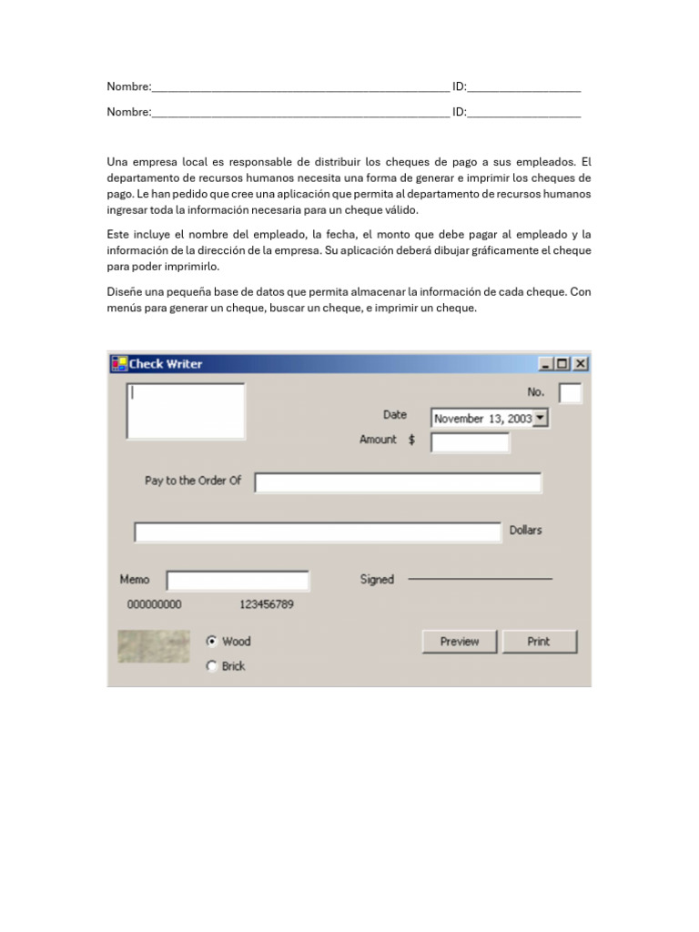 Ejercicio Cheques | PDF