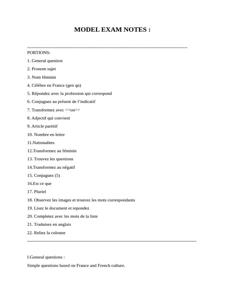 Model Exam Notes Pdf