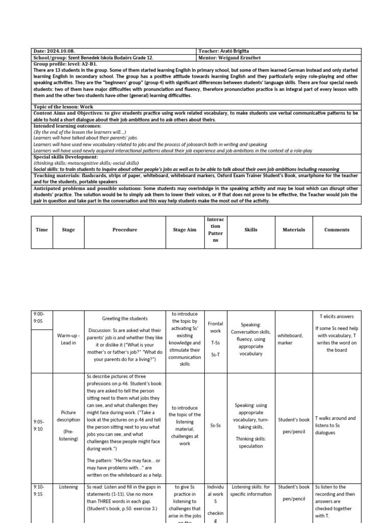 English Vocabulary for Job Discussions | PDF | Vocabulary | Learning