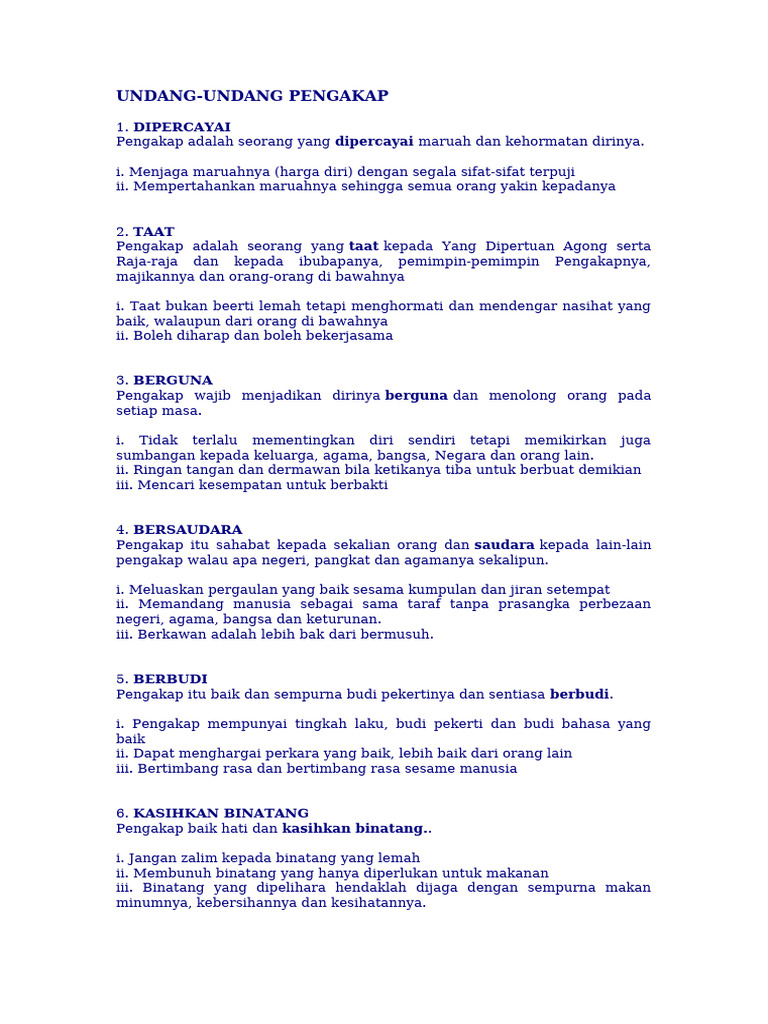 Undang Undang Pengakap | PDF