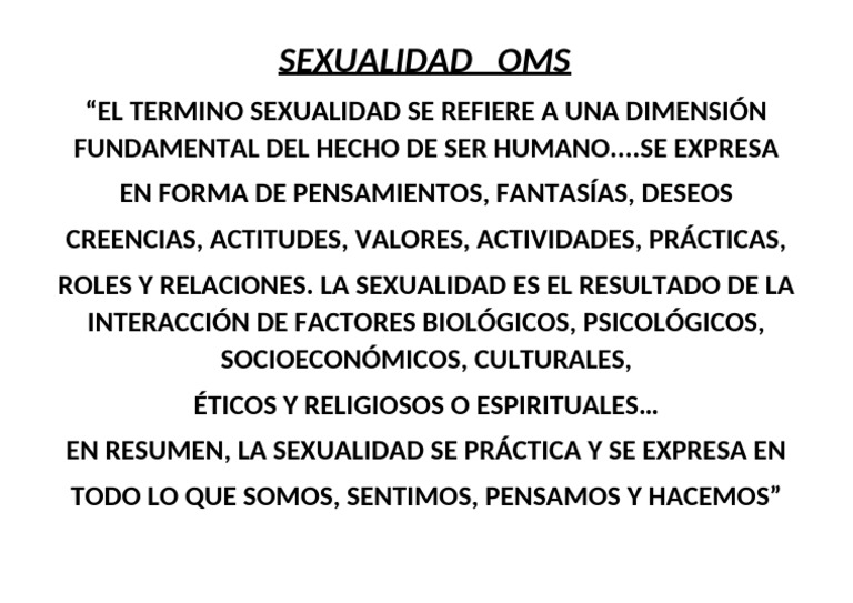 Sexualidad Oms | PDF