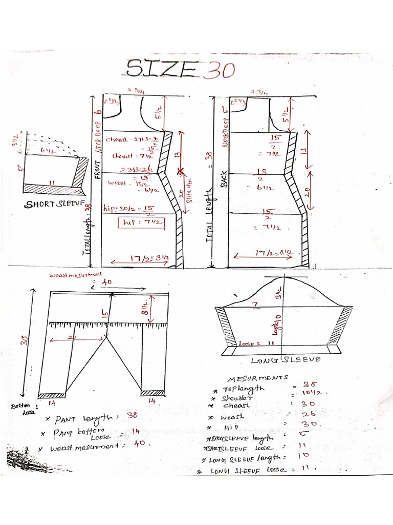 Size Chart For Chudi | PDF