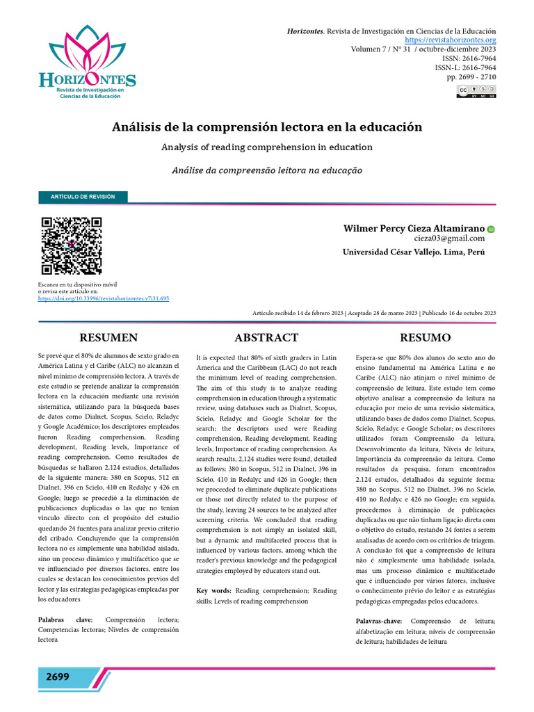Articulo 37 Horizontes n31v7 | PDF
