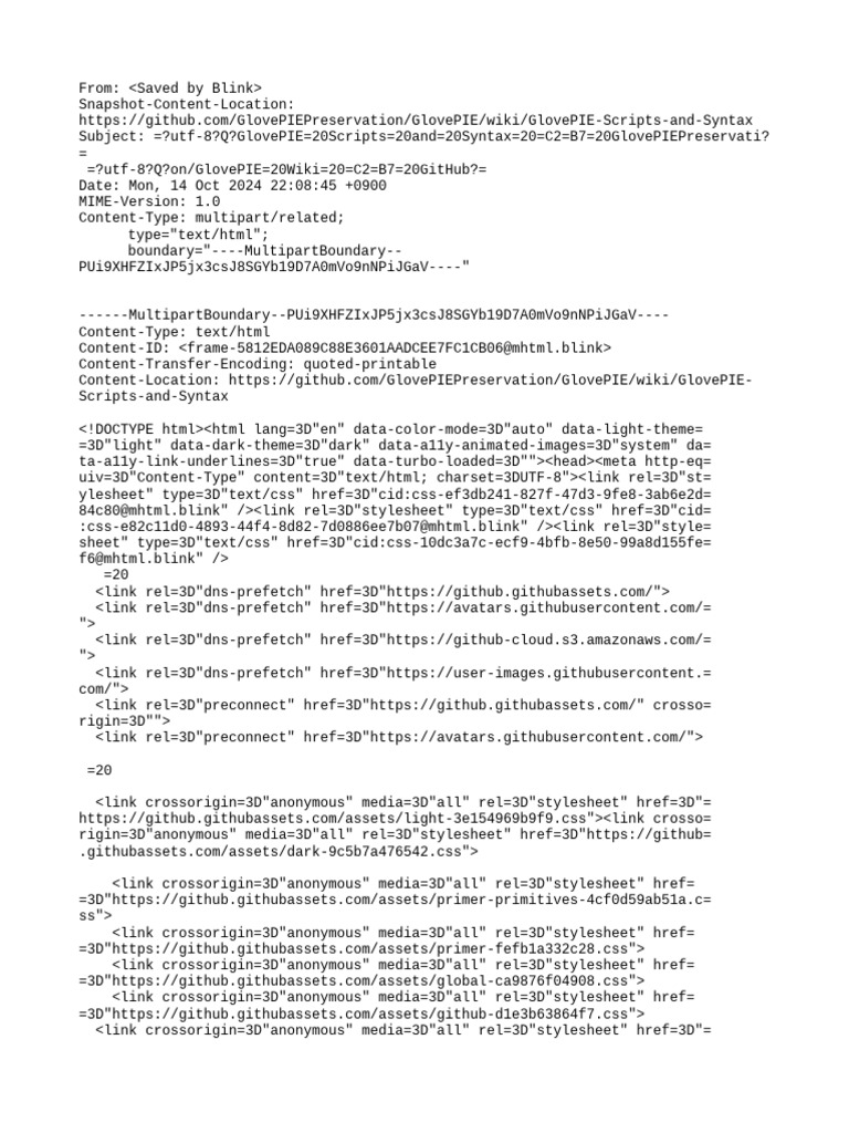 GlovePIE Scripts and Syntax GlovePIEPreservation - GlovePIE Wiki GitHub ...