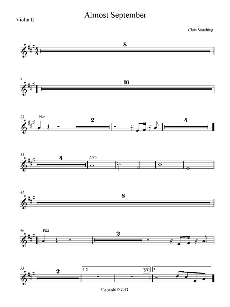 Almost September Violin 2 | PDF