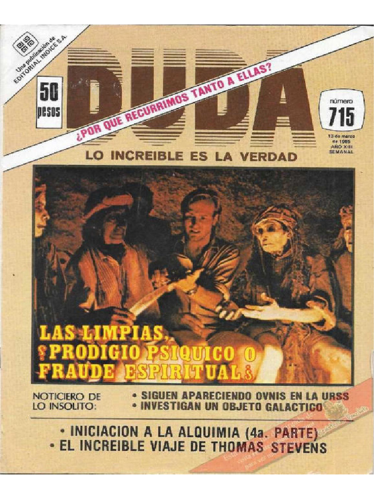 Revista_Duda_0715 Las Limpias Prodigio Psiquico o Fraude Espiritual | PDF