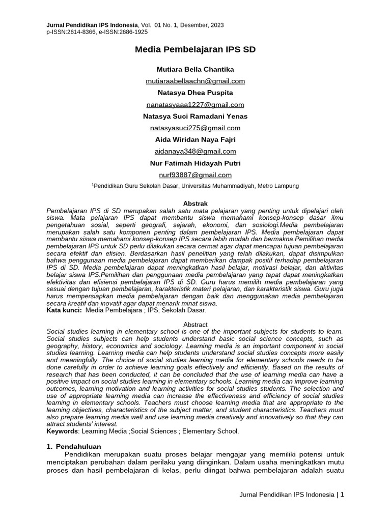 Media Pembelajaran IPS SD | PDF