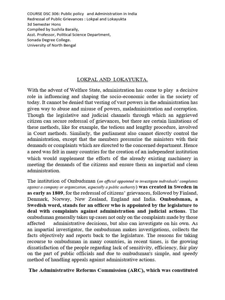 Lokpal and Lokayukta | PDF