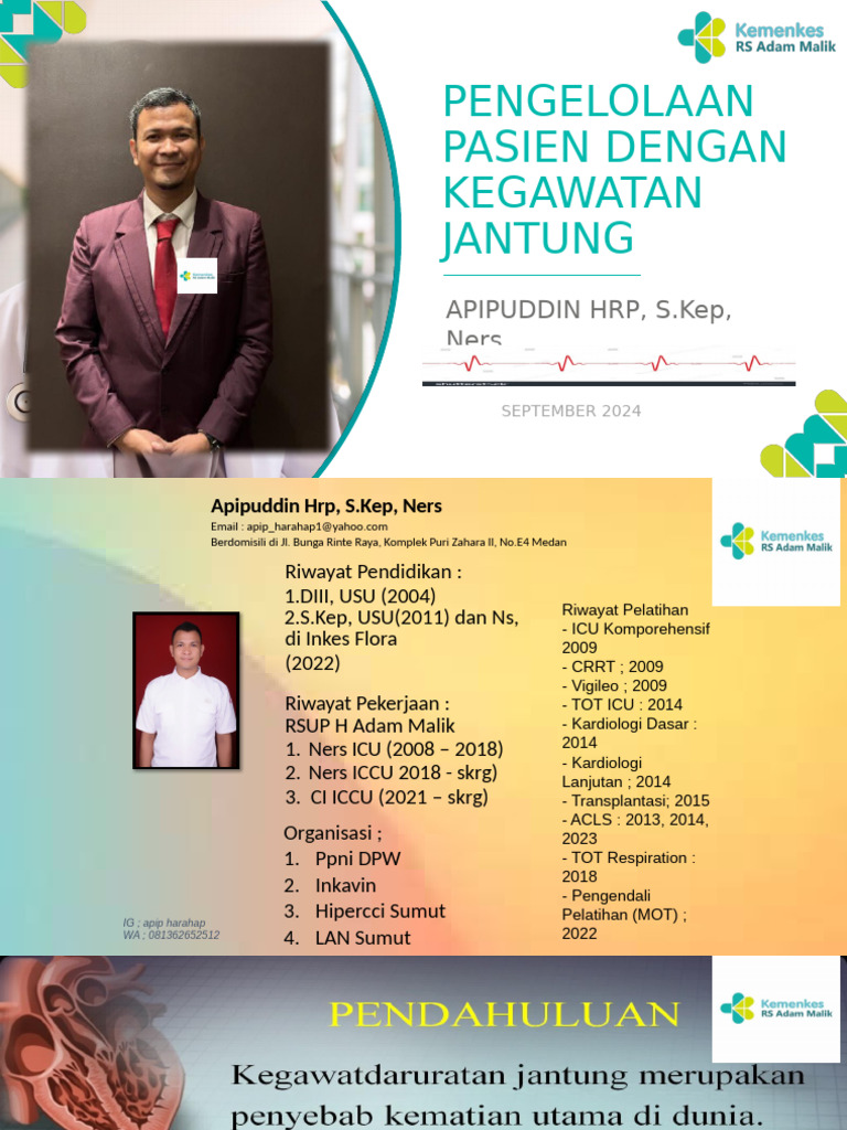 Pengelolaan Pasien Dengan Kegawatan Jantung PPT Kemenkes 1 2024 | PDF