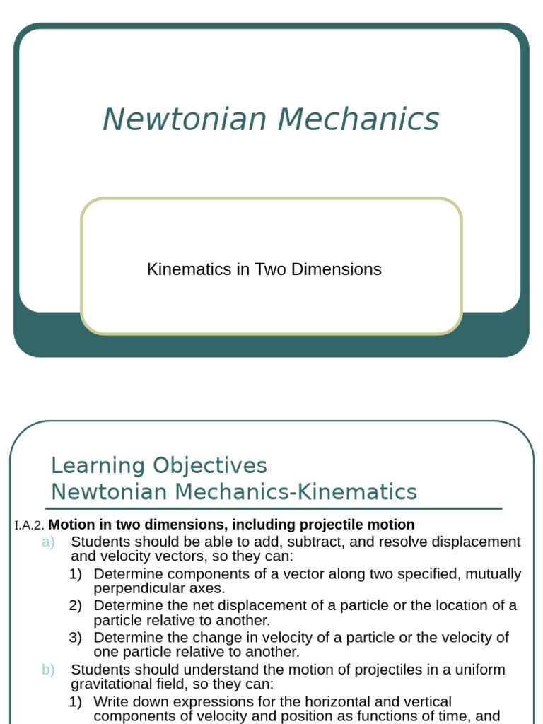 Kinematics Two Dimension | PDF