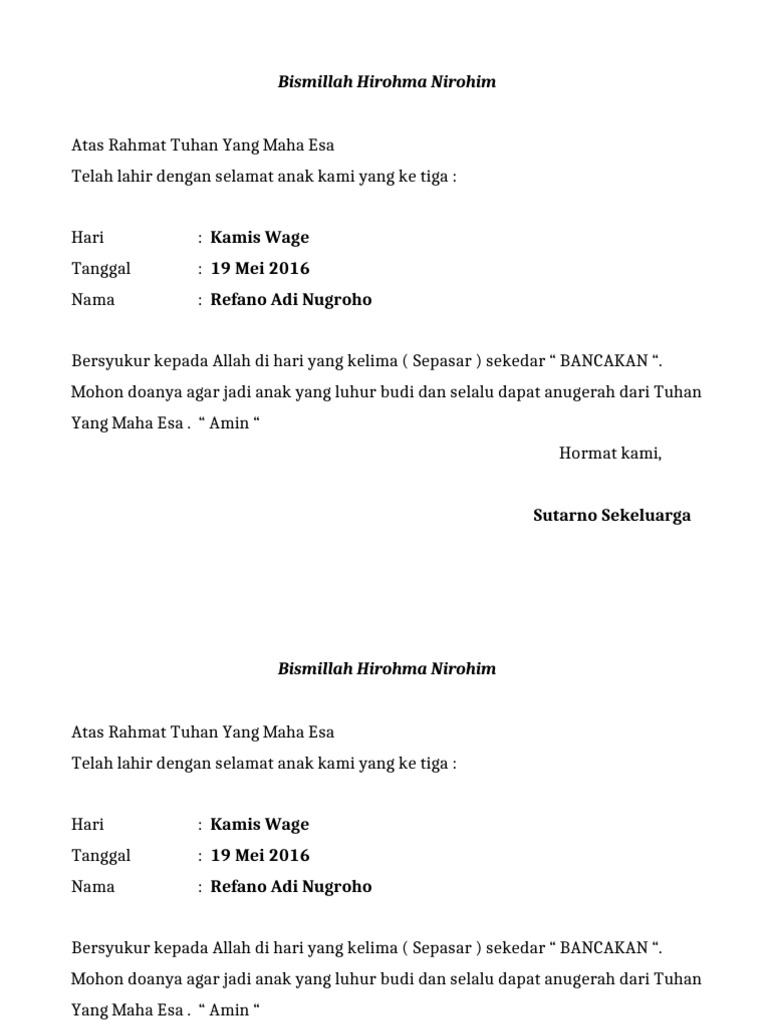 Kelahiran Refano Adi Nugroho | PDF