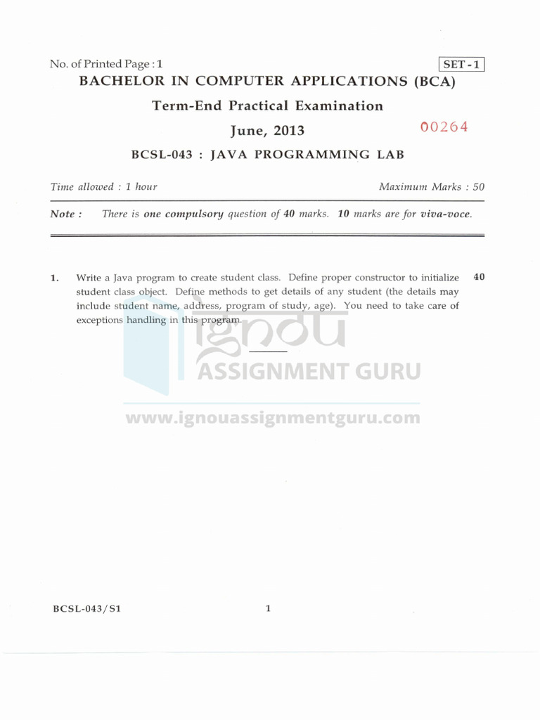 BCSL 043 Previous Year Question Papers by Ignouassignmentguru | PDF