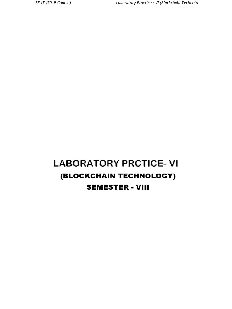 Blockchain Technology - Lab - Manual | PDF