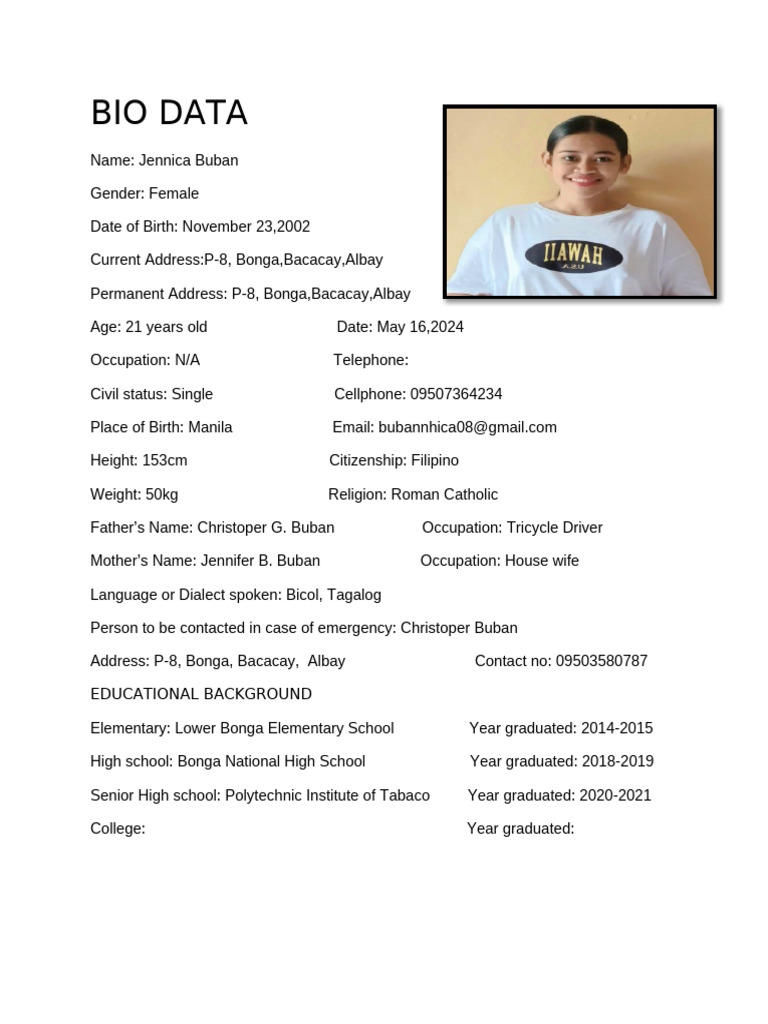 Bio Data | PDF