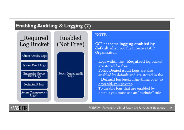 FOR509 - GCP - Default Logs | PDF