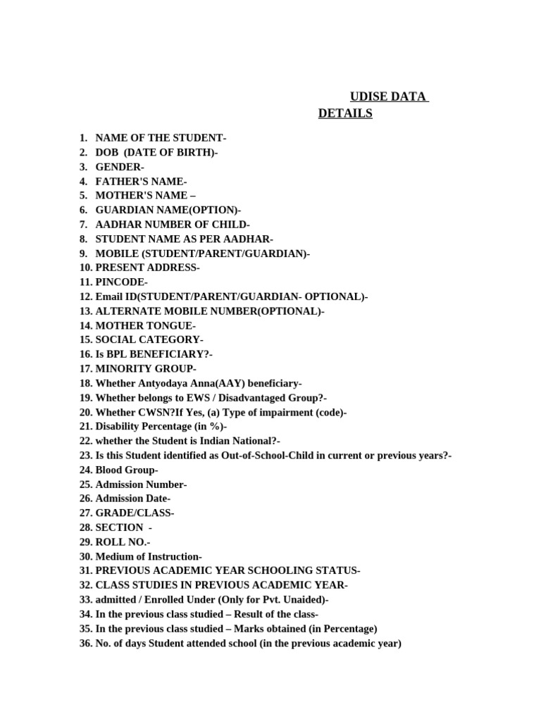 Udise Data Details and Transport List For 9C - 1 | PDF