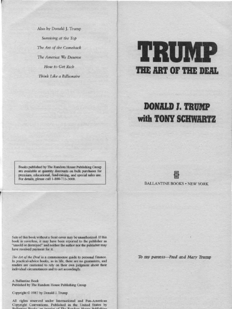 Trump The Art of The Deal 6 PDF Free | PDF